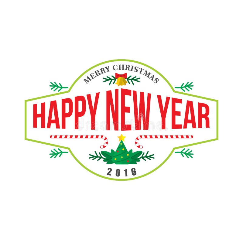 Happy new year logo banner stock vector. Illustration of party - 81314189