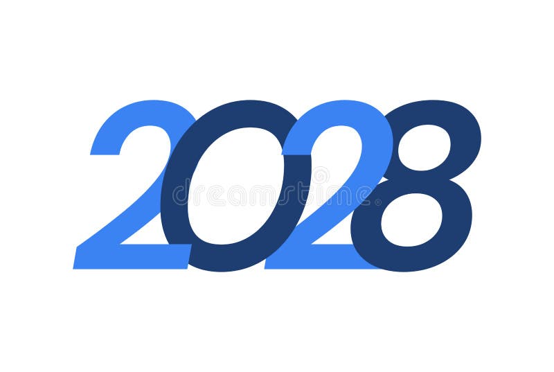 2028 Happy New Year Logo Design, New Year 2028 Modern Design Isolated ...