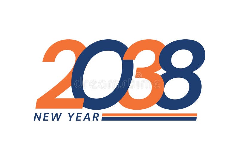 Happy New Year 2038 Logo Design, New Year 2038 Text Design Isolated on ...