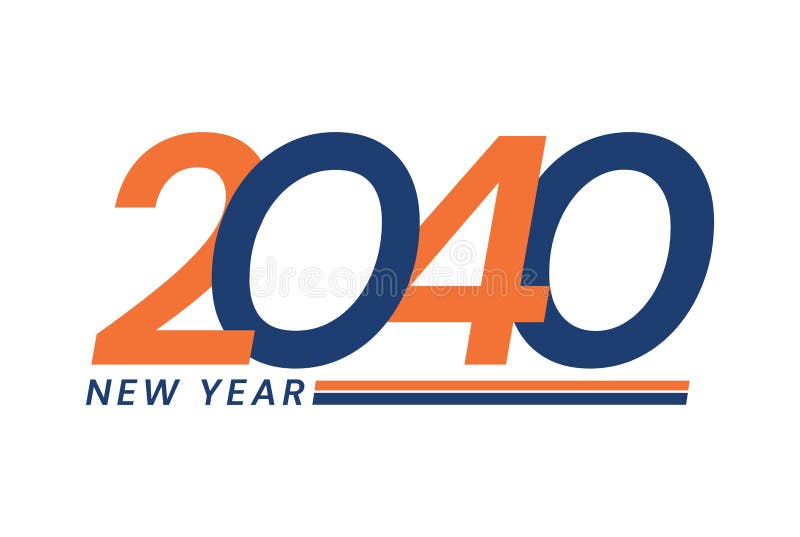 Happy New Year 2040 Logo Design, New Year 2040 Text Design Isolated on ...