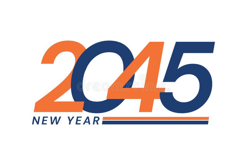 Happy New Year 2045 Logo Design, New Year 2022 Text Design Isolated on ...