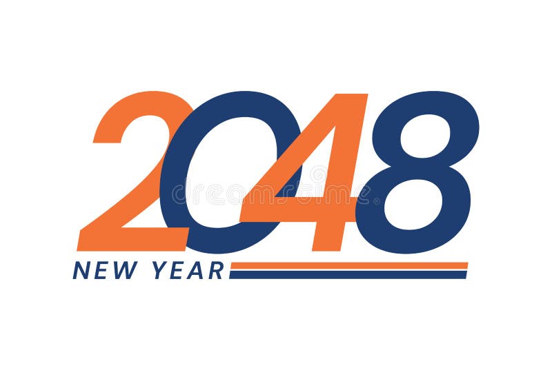2048 Happy New Year Logo Design, New Year 2048 Modern Design Isolated ...