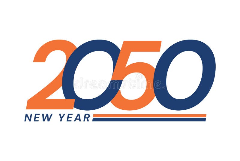 Happy New Year 2050 Logo Design, New Year 2050 Text Design Isolated on ...