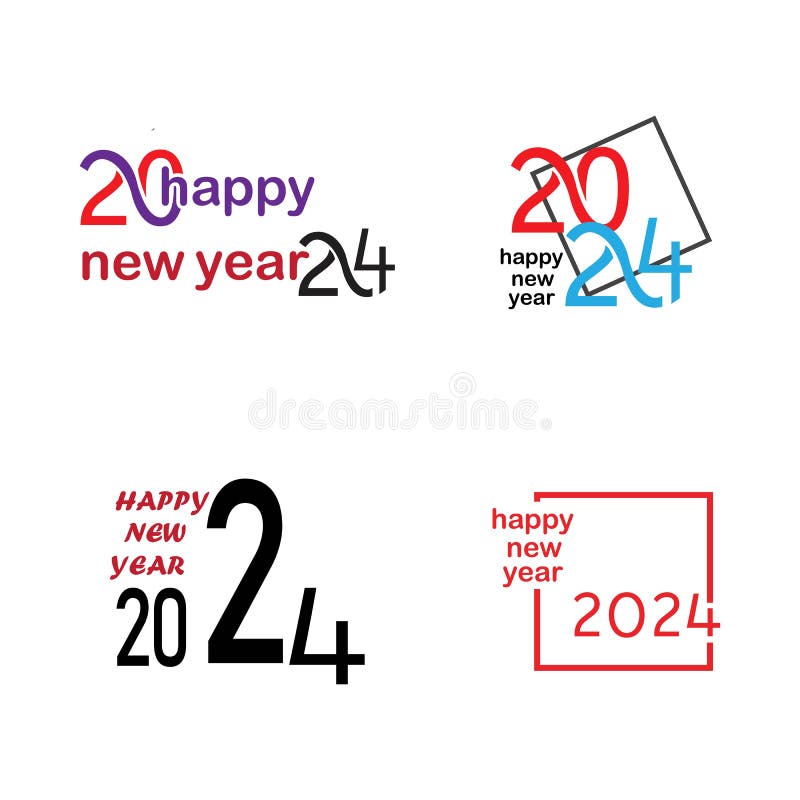 Happy New Year Party Logo 2024 Stock Illustrations – 804 Happy New Year ...