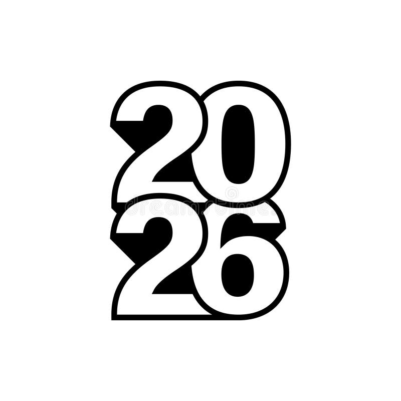 2026 Happy New Year Logo Text Design Stock Vector - Illustration of ...