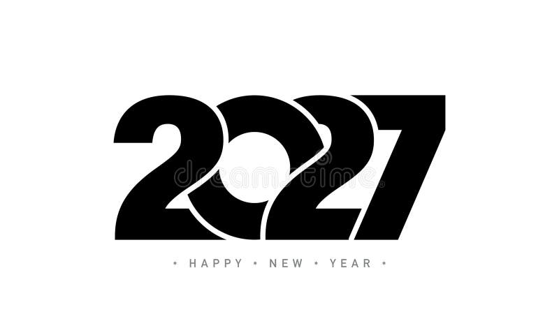 2027 Happy New Year Logo Text Design Stock Vector - Illustration of ...