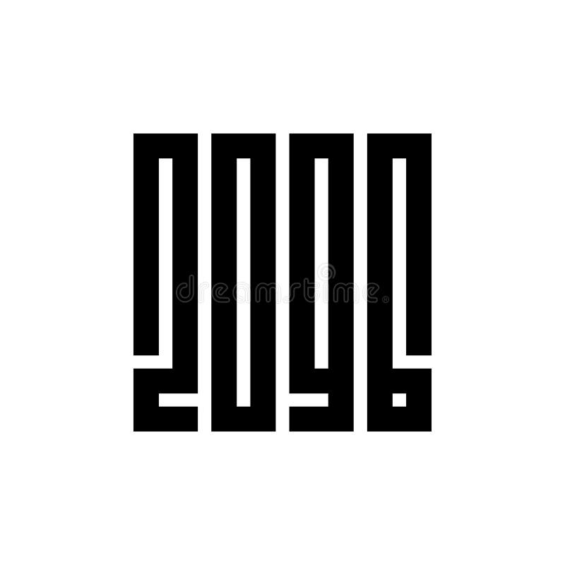 2096 Happy New Year Logo Text Design, Square Shape Typography Logo ...