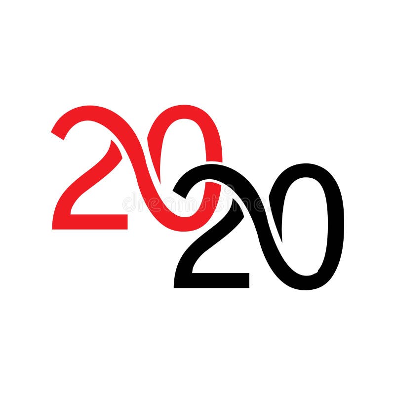 Happy New Year 2020 Logo Text Design Vector Illustration - Vector Stock ...