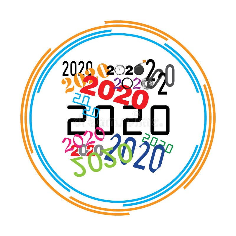 Happy New Year 2020 Logo Text Design Vector Illustration - Vector Stock ...