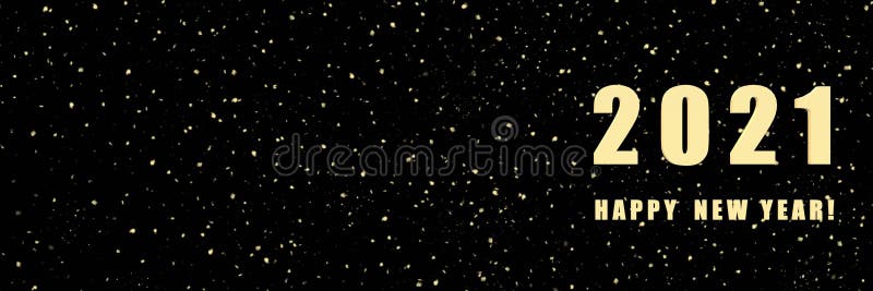 2021 Happy New Year Long Banner. Gold and Black Stock Illustration ...