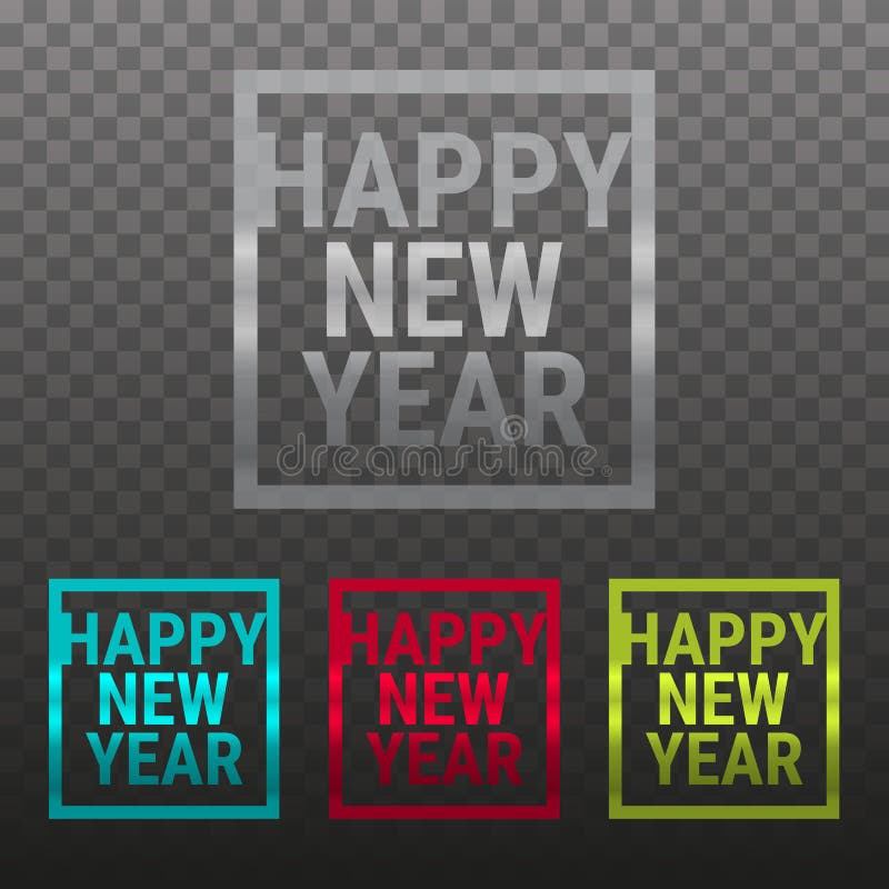Happy New Year Modern Frame Vector Set in Different Colors Stock Vector ...