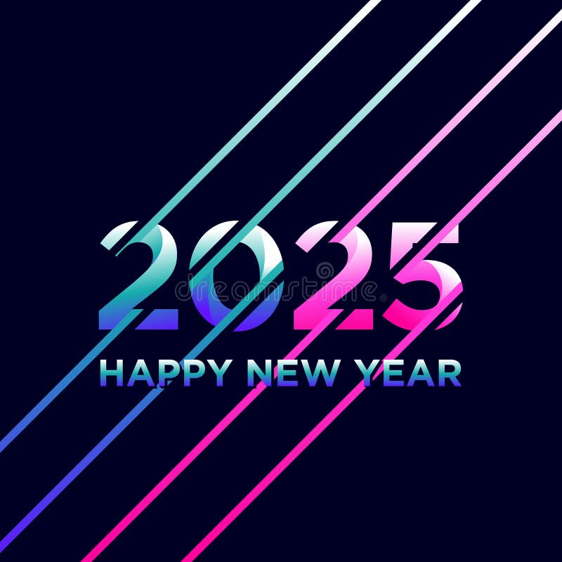 Happy New Year 2024 Modern Number and Letter Element Design Stock ...