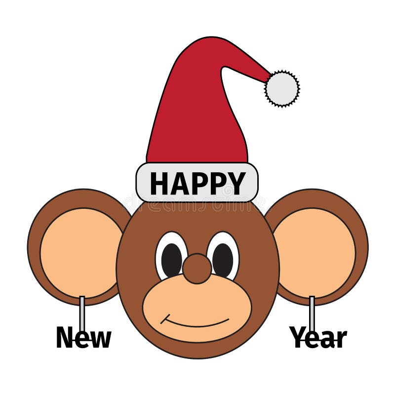 Happy new year monkey stock vector. Illustration of pattern - 62640755