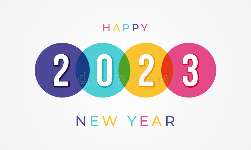 Happy New Year 2023 with Multi Color Circle Illustration on Isolated ...