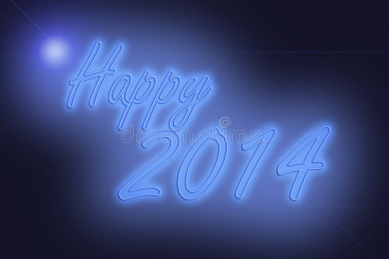 A Happy New Year 2014 Neon Lights Stock Illustration - Illustration of ...