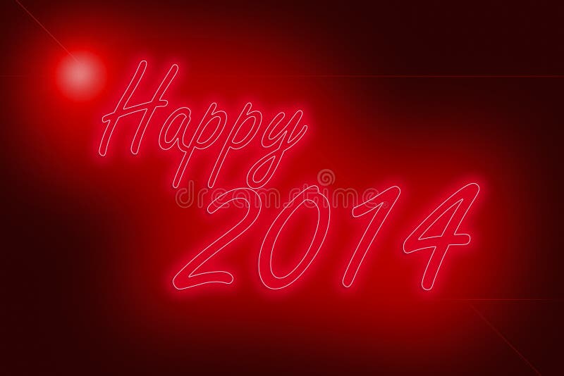 A Happy New Year 2014 Neon Lights Stock Illustration - Illustration of ...