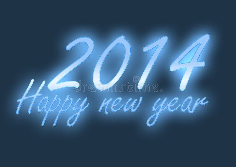 A Happy New Year 2014 Neon Lights Stock Illustration - Illustration of ...