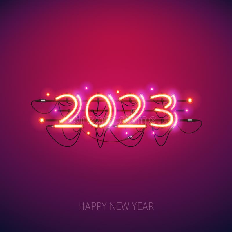 Happy New Year 2023 Neon Stock Illustrations – 958 Happy New Year 2023 ...
