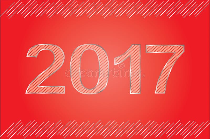 Happy New Year Number Metal Look Red & Silver Stock Illustration ...