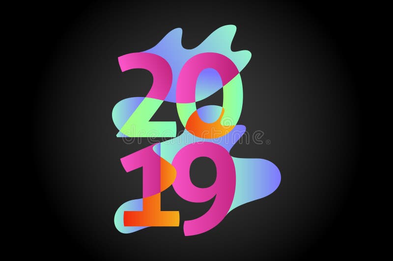 Happy New Year 2019,Number 2019,Numeral 2019, Colorful 2019 Vector ...