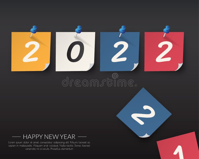 2022 Happy New Year. Numbers Digatal Technology Style. Vector Linear ...