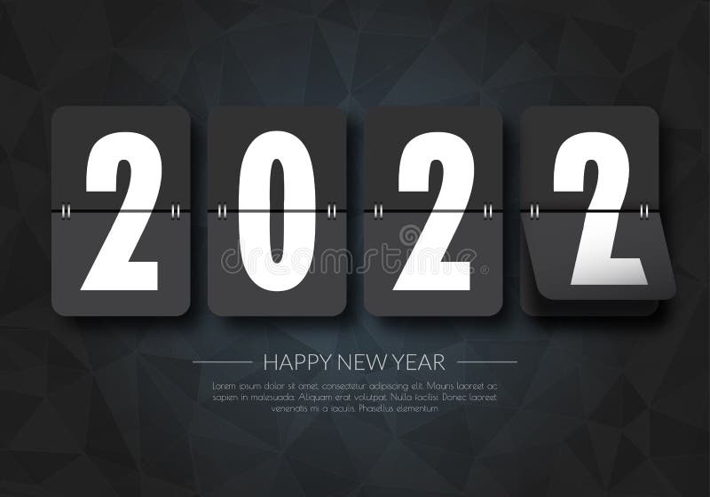 2022 Happy New Year. Numbers Digatal Technology Style. Vector Linear ...