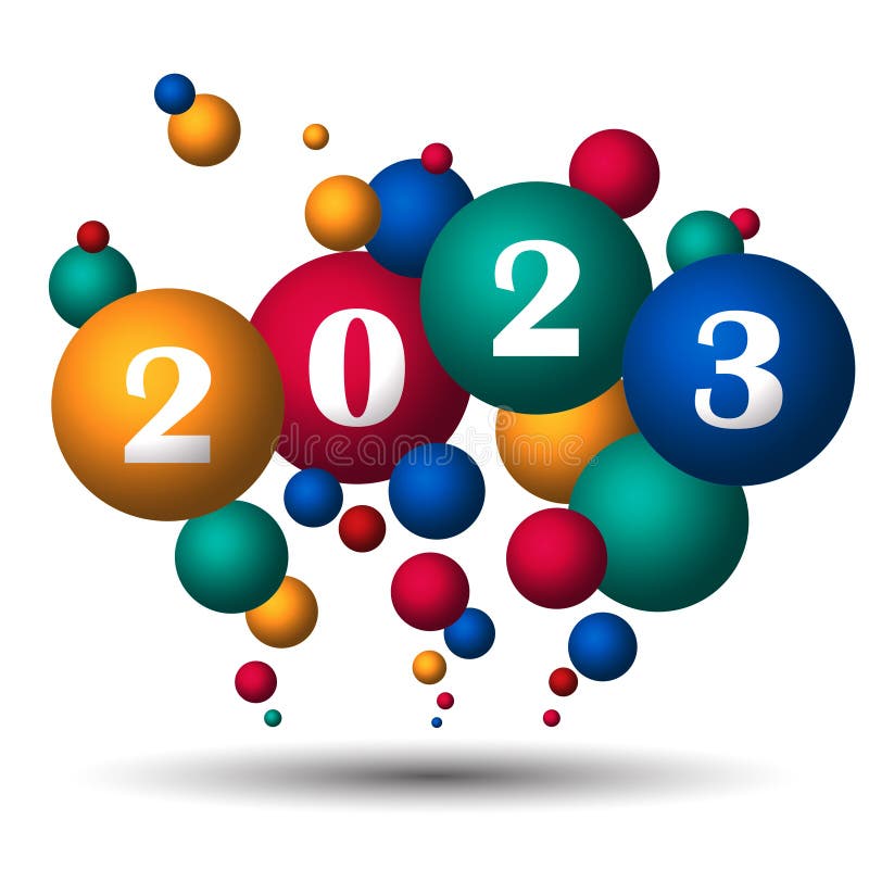 2023 Happy New Year. Numbers 3D Style. Vector Linear Numbers. Design of ...