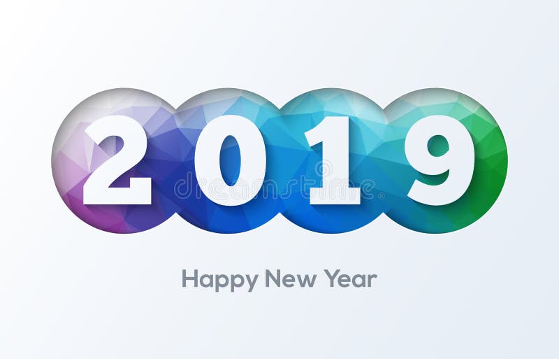 Happy New Year 2019 Numbers Design Vector. 2019 Greeting Card Banner ...