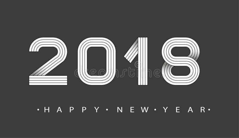 2018 Happy New Year. Numbers Minimalist Style Stock Vector ...