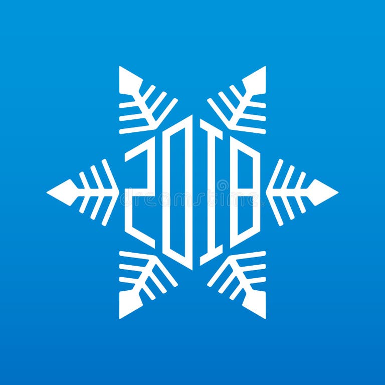 Happy New Year 2018. Original Vector Snowflake with New Year Dat Stock ...