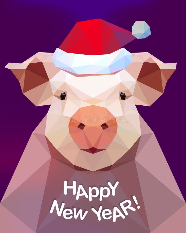 Happy New Year! Pig - Symbol of 2019 Stock Vector - Illustration of ...