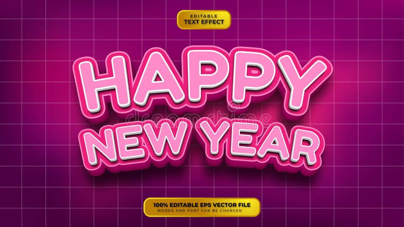 Happy New Year Text Effect, Editable Text Effect Stock Vector ...