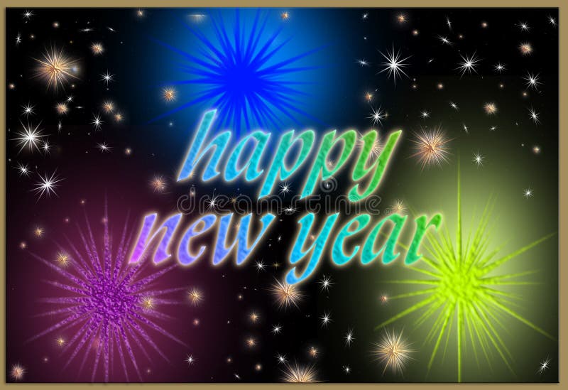 Happy new year post card stock illustration. Illustration of greeting ...