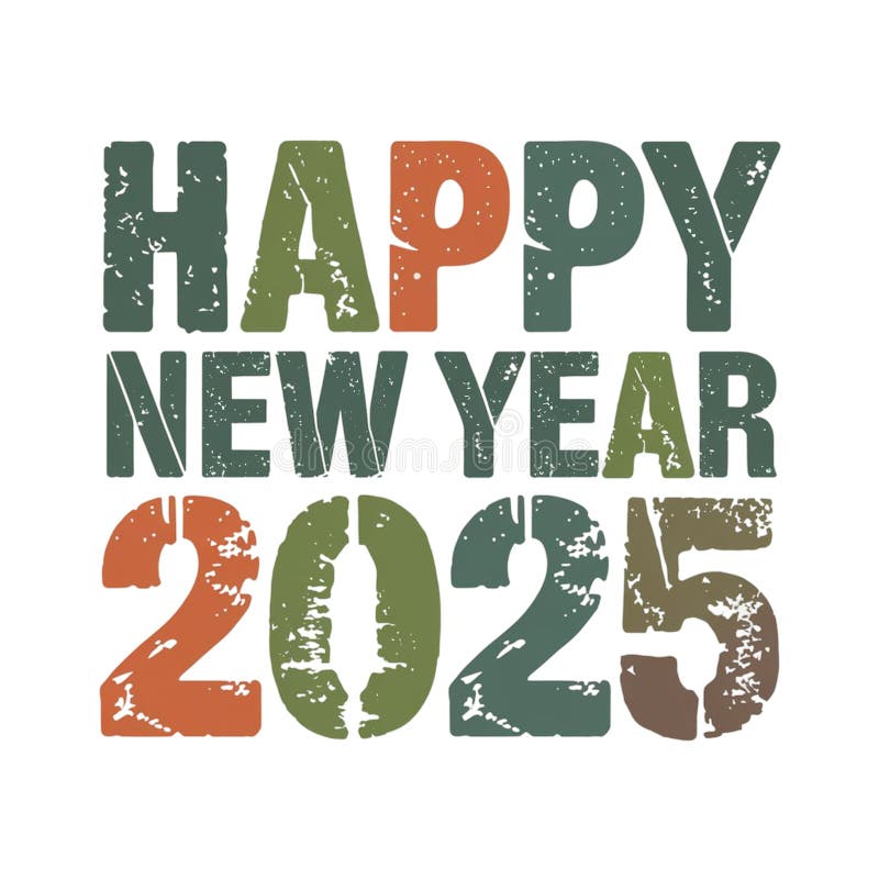 Happy New Year Post Stamp. Colorful Post Stamp Stock Illustration ...