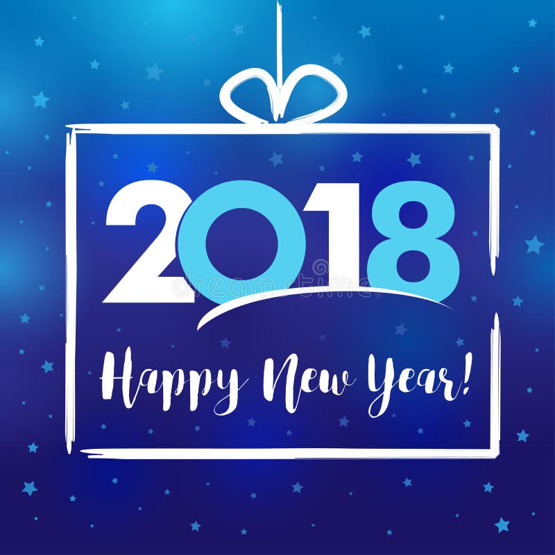 2018 Happy New Year, Red Text Illustration Vector Stock Vector ...