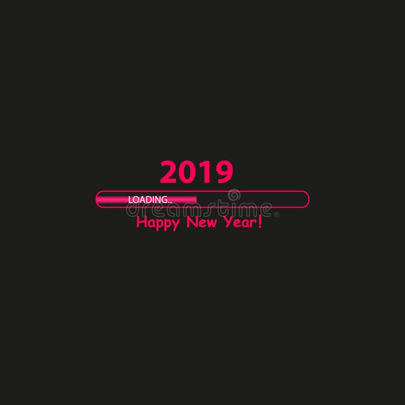 Happy New Year 2019 with Progress Bar. Vector Stock Vector ...
