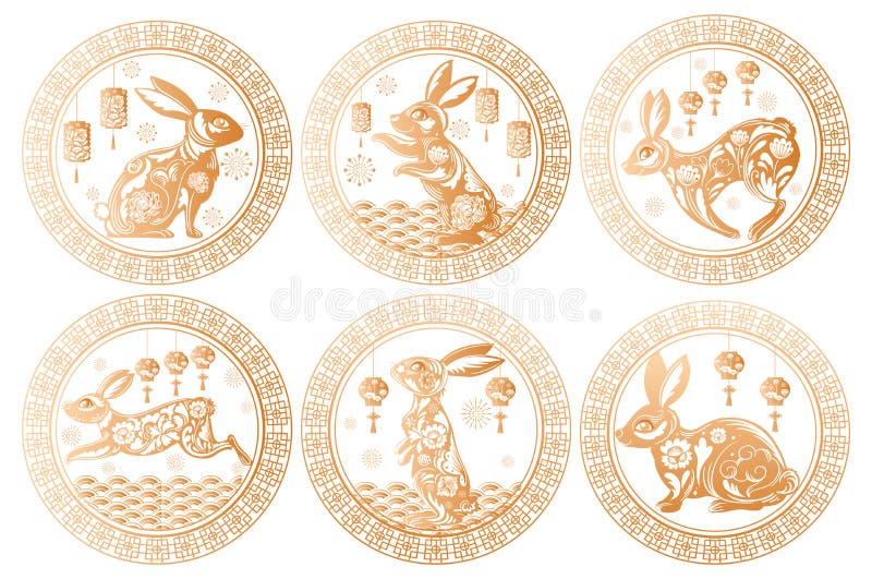 Happy New Year 2023 Year of the Rabbit Stock Illustration ...