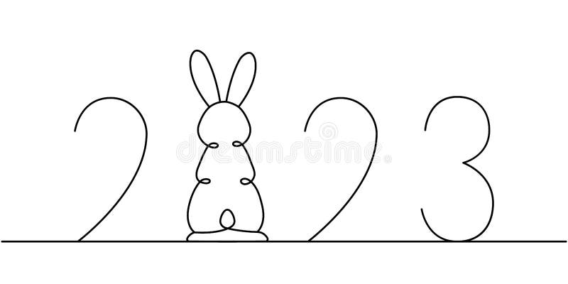 Rabbit One Line Continuous Drawing. Bunny Symbol. Farm Animal ...