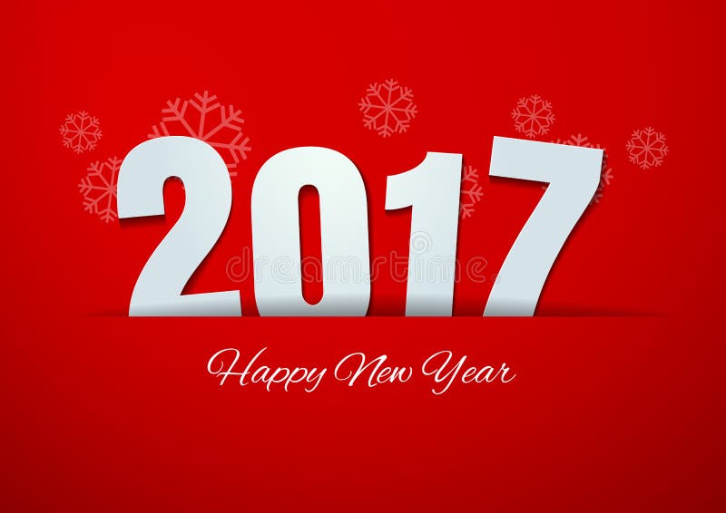 Happy New Year 2017 on Red Background Stock Vector - Illustration of ...