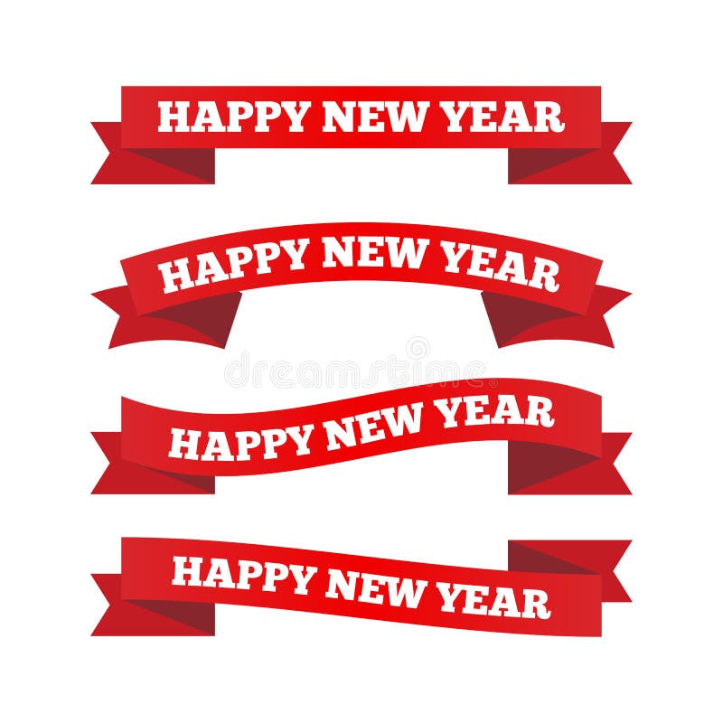 Happy new year ribbons stock vector. Illustration of label - 47022909