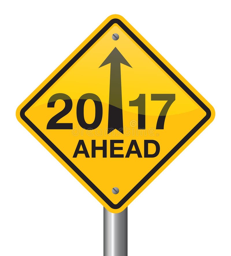 Happy New Year 2017 Road Sign Stock Vector - Illustration of brand ...