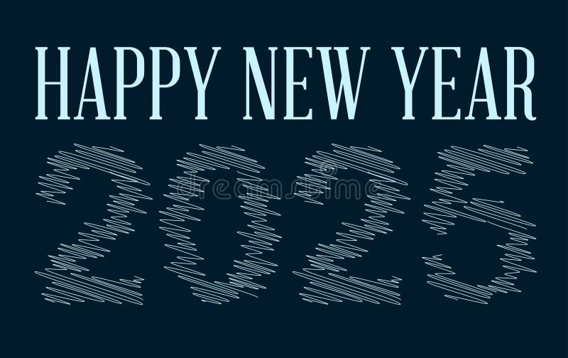 2025 Happy New Year Scribble Blue Abstract Elegant Stock Vector ...