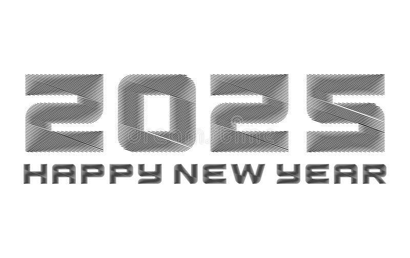 Happy New Year 2025 Scribble Gray Design Elegant Stock Vector ...