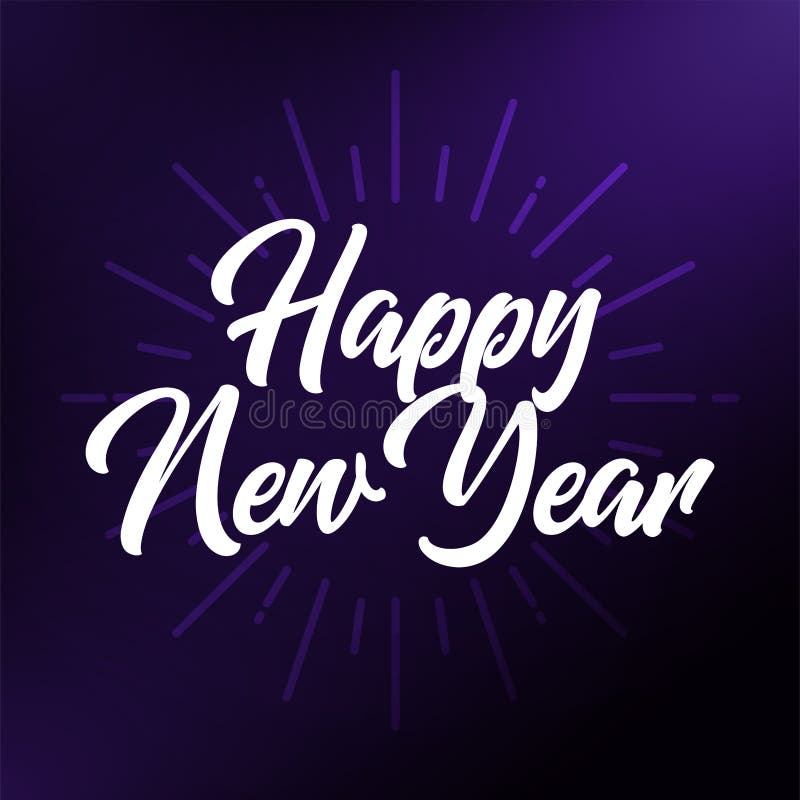 Happy New Year Calligraphic Lettering Vector Design. Text Holidays for ...