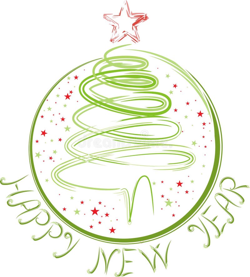 Happy New Year sign stock illustration. Illustration of decoration ...