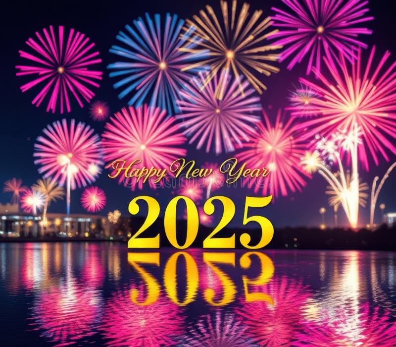 A 2025 Happy New Year Sign at 12-13-2024 Stock Illustration ...