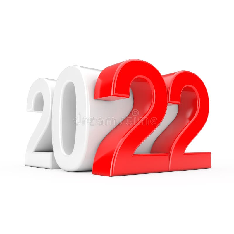 Happy New 2022 Year Sign As Cube. 3d Rendering Stock Illustration ...