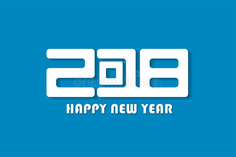 Happy New Year 2018 Sign Concept Stock Vector - Illustration of cyan ...