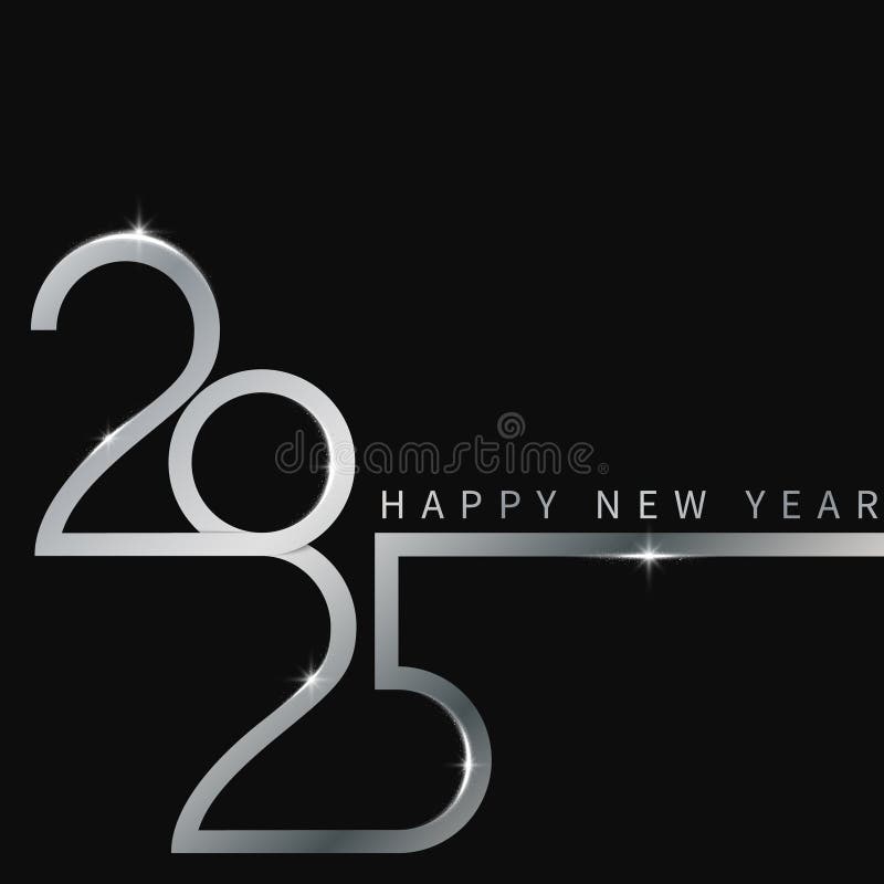 Happy 2025 New Year Silver Banner. Vector Template Design Stock Vector ...