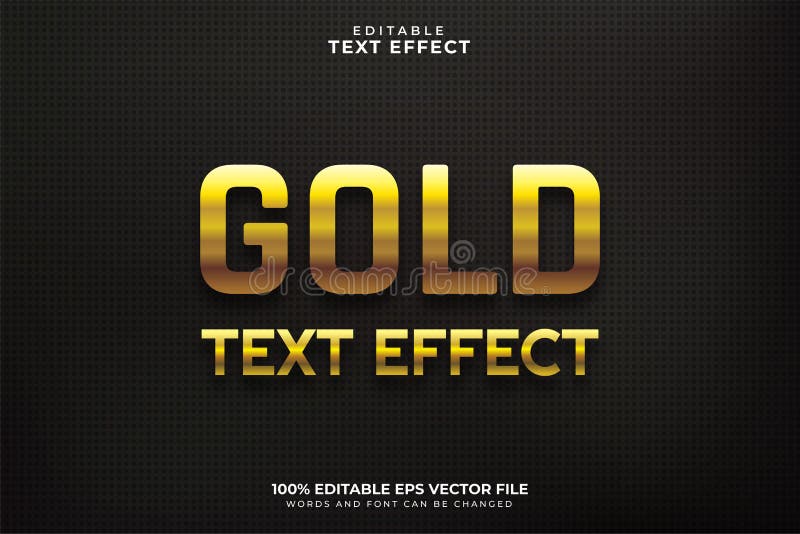Gold Text Effect, Editable Text Effect Stock Vector - Illustration of ...